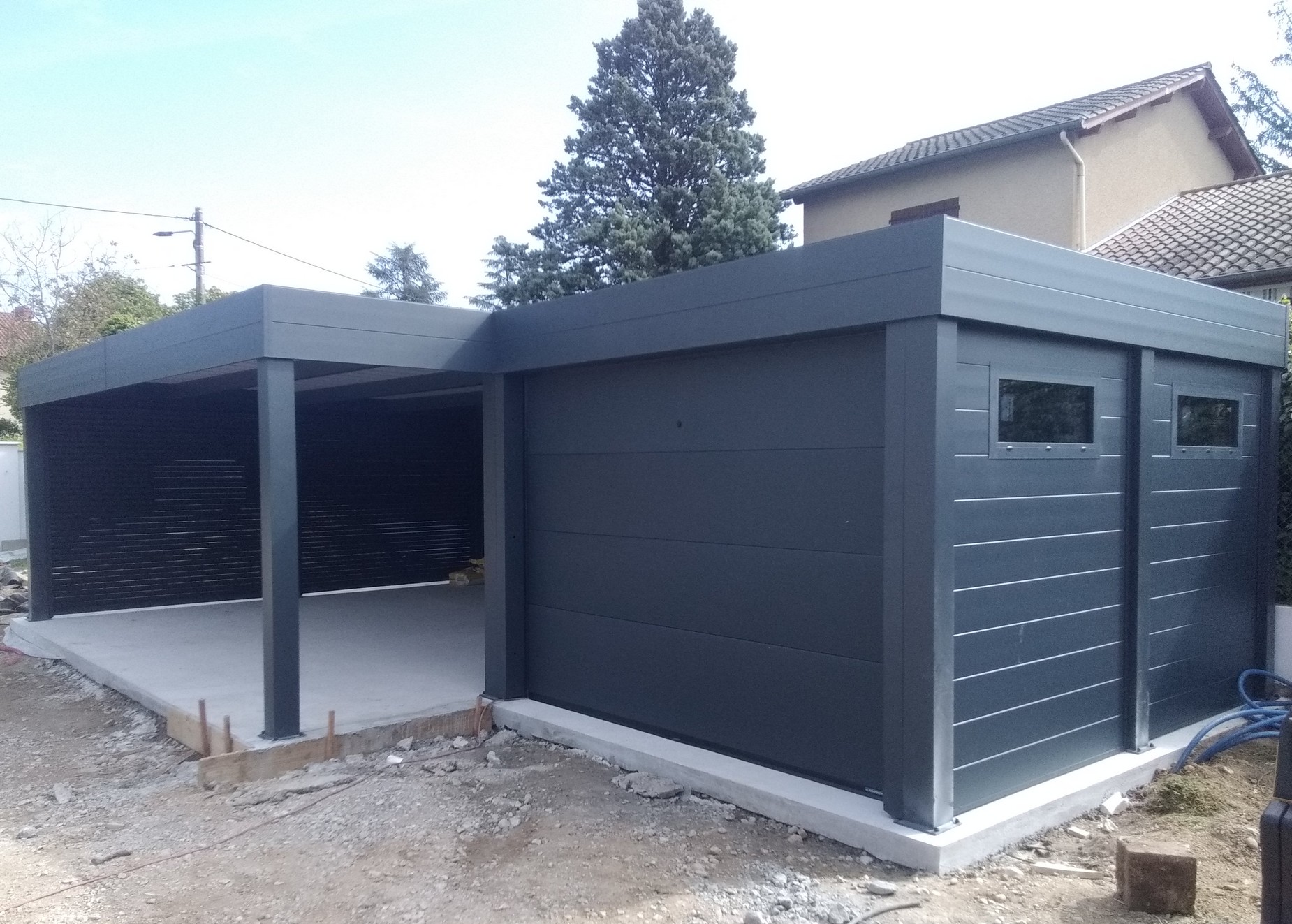 Installation d'un Carport double + box attenant fermé proche de ...
